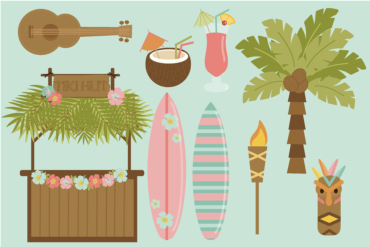 Luau clipart, an Illustration by Poppymoondesign