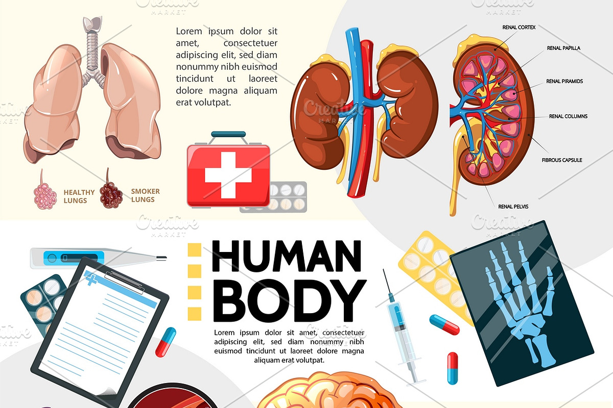 Cartoon healthcare template, a Decorative Illustration by Microvector