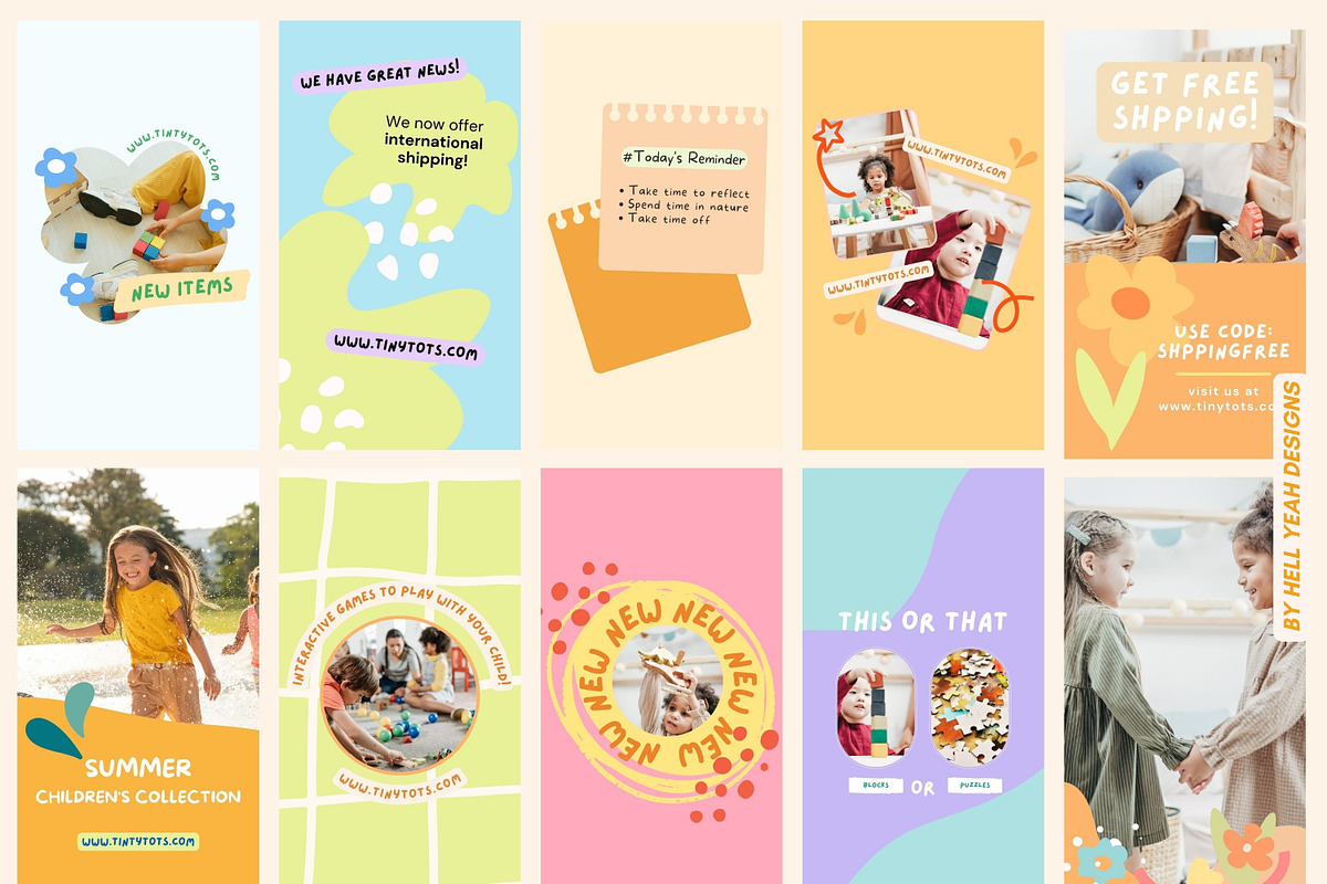 Tiny Tots Story Templates Canva, a Social Media Template by Hell Yeah ...