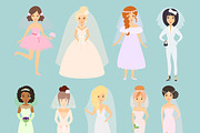 Wedding brides characters vector | Illustrations ~ Creative Market