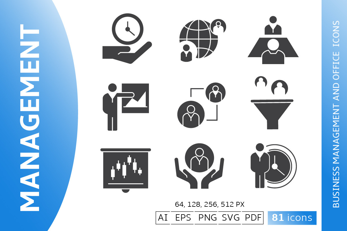 Management and Organization Icons, an Icon by Designfour