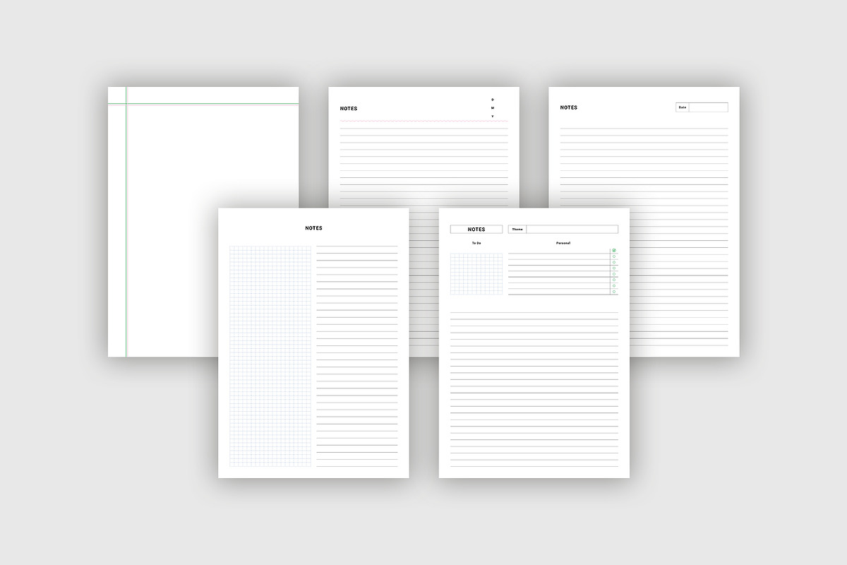 Digital Notebook Template Vol.79, a Stationery Template by Design Zone