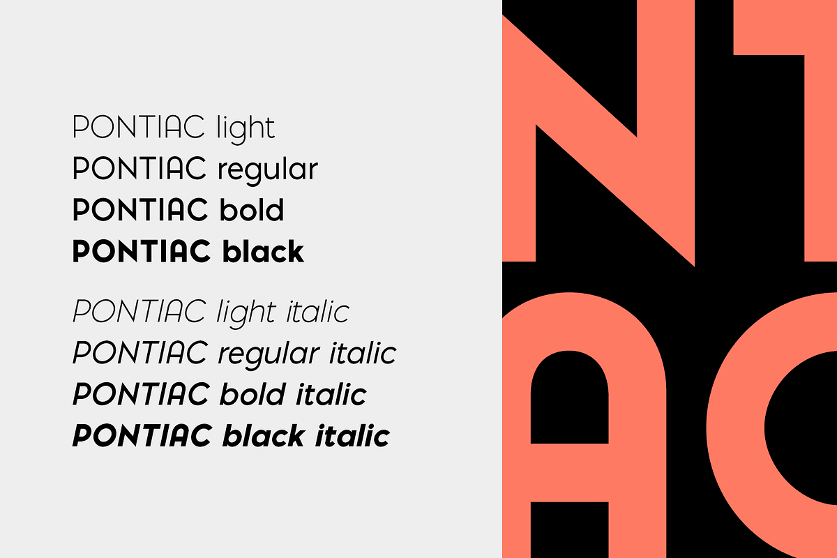 Pontiac Font Collection (Full set), a Sans Serif Font by S&C Type