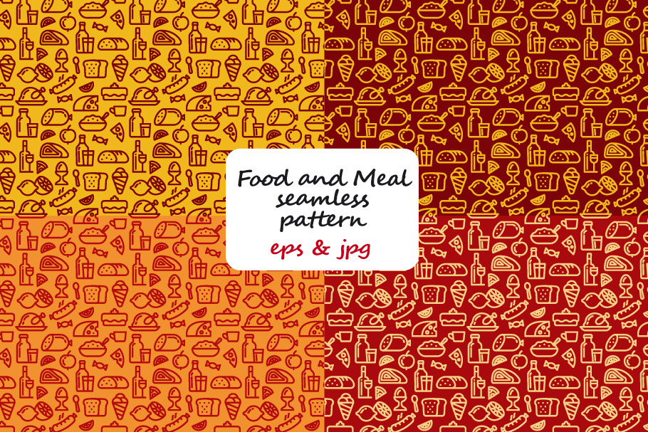 Food and Meal Patterns, a Pattern Graphic by Oleg Tokarev Art