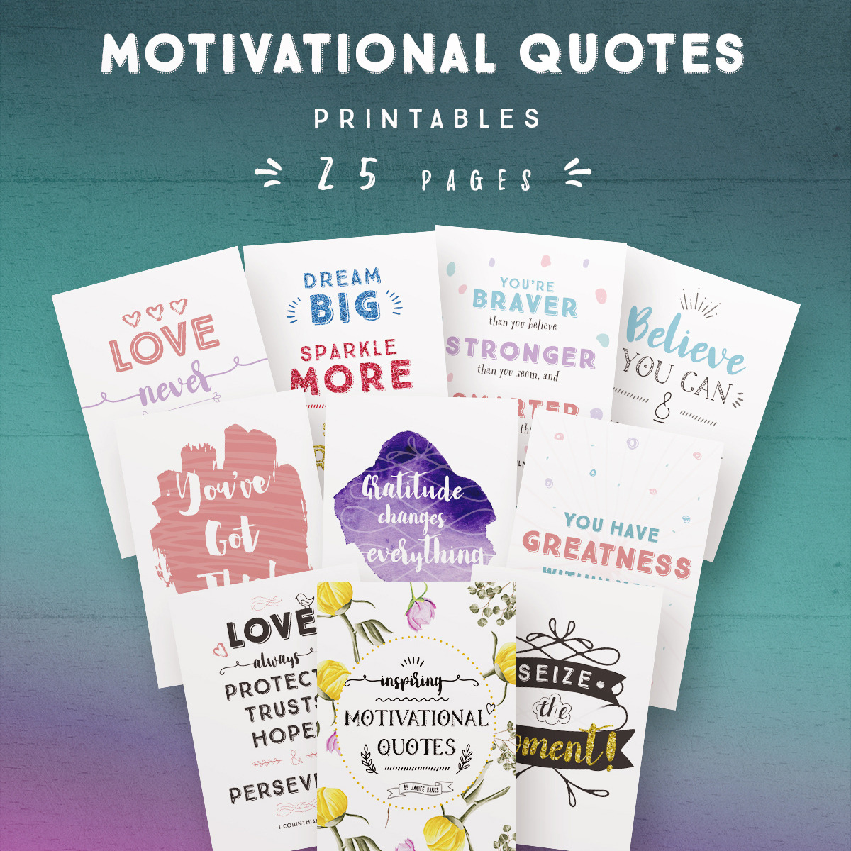 Motivational Quotes [25 Pages], a Graphic by Janice Designs