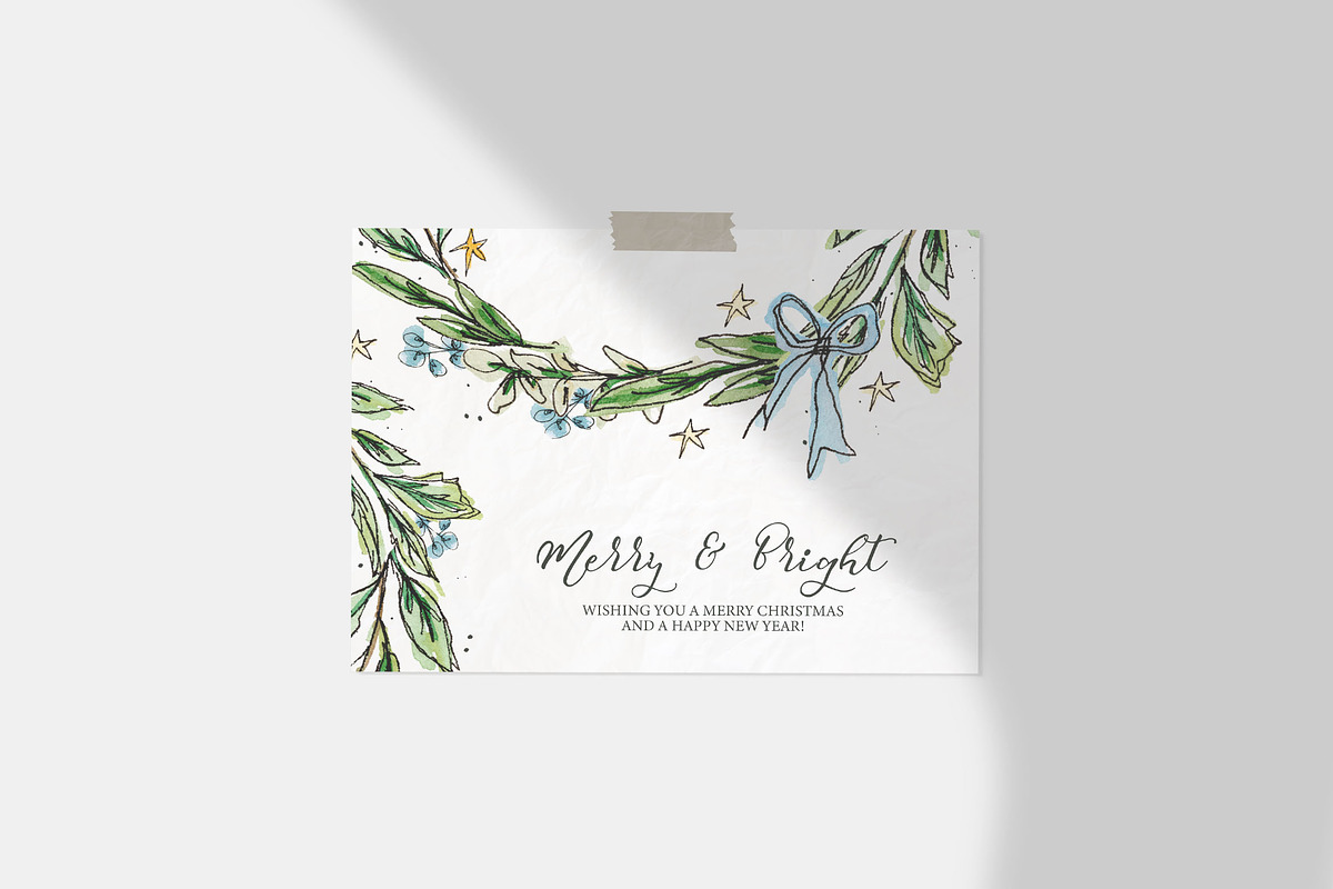 Ink & Watercolor Wreaths, a Texture Illustration by Chelsea Bromley