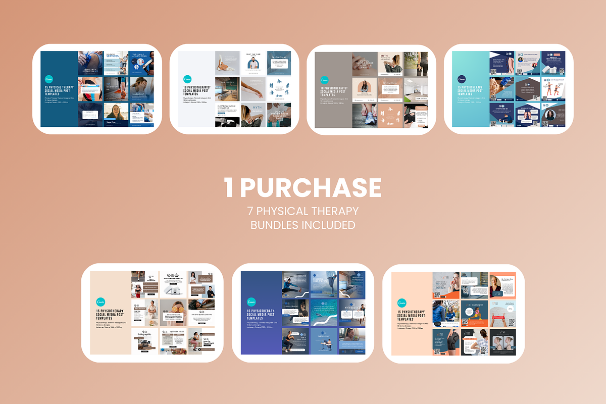 Physio Social Media SUPER Bundle, a Social Media Template by Sincerely Media