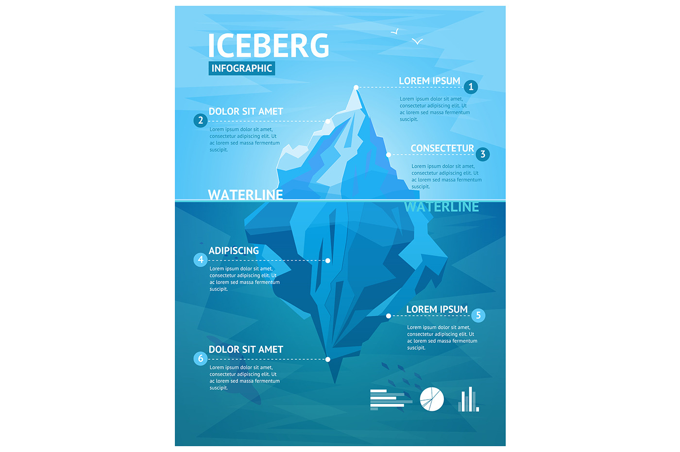 Cartoon Iceberg Card. Vector | Work Illustrations ~ Creative Market