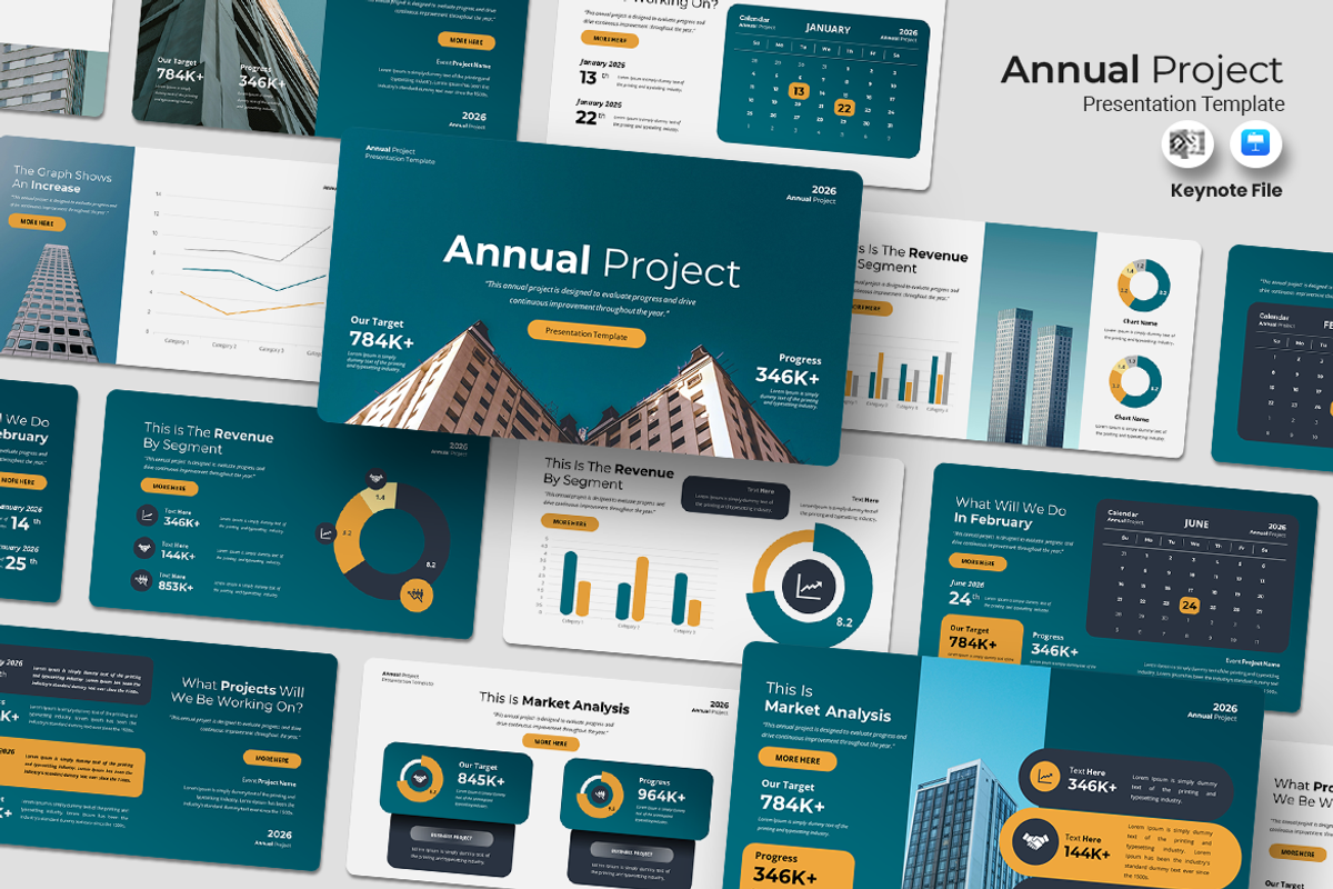 Annual Project - Keynote Template, a Presentation Template by Iqsiart ...