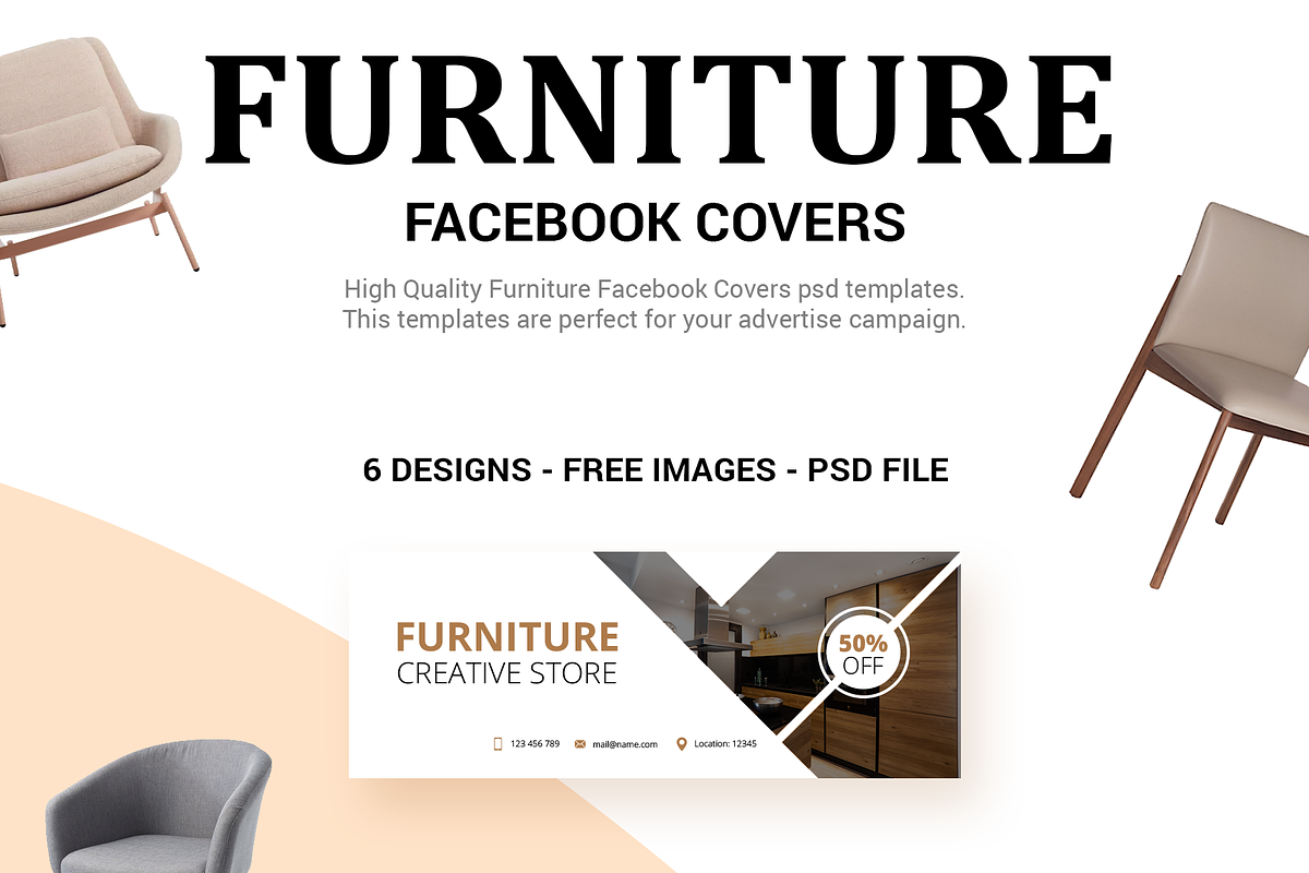 Furniture Facebook Covers, a Social Media Template by UNIK Agency