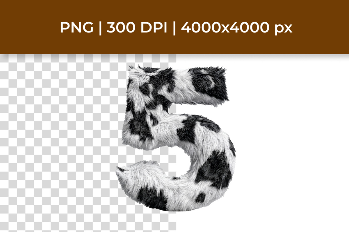 Furry Cow Alphabet & Numbers Clipart, a Decorative Illustration by ...