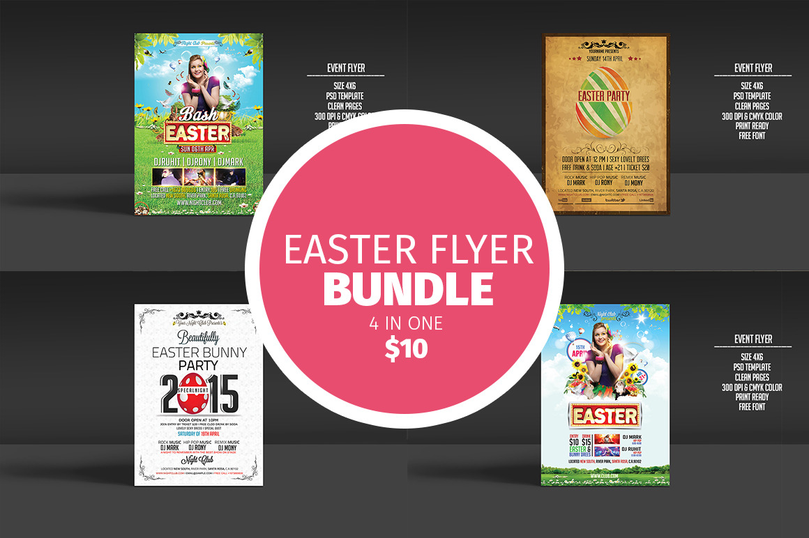 Easter Flyer Bundle, a Flyer Template by Madhabi Studio
