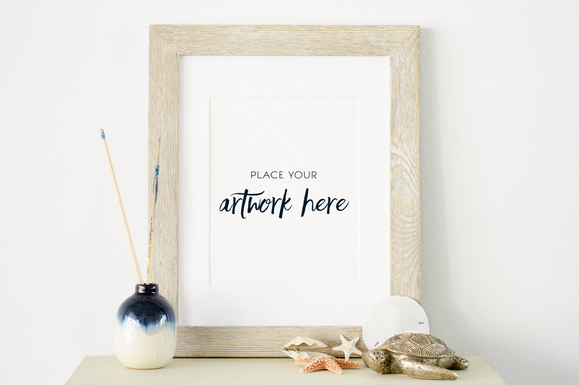 Sea Turtle Frame Stock Photo Mockup | Print Templates ~ Creative Market