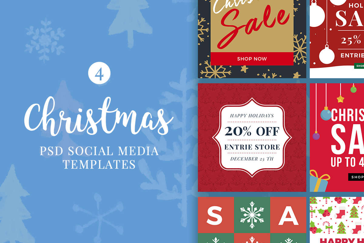 Christmas Social Media Bundle, a Social Media Template by MinimalStudioCo