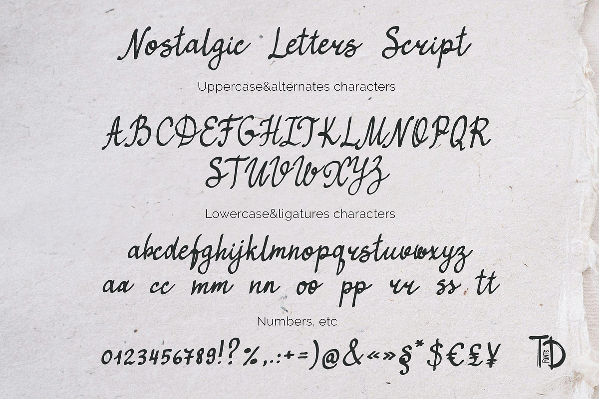 Nostalgic letters script sans font duo