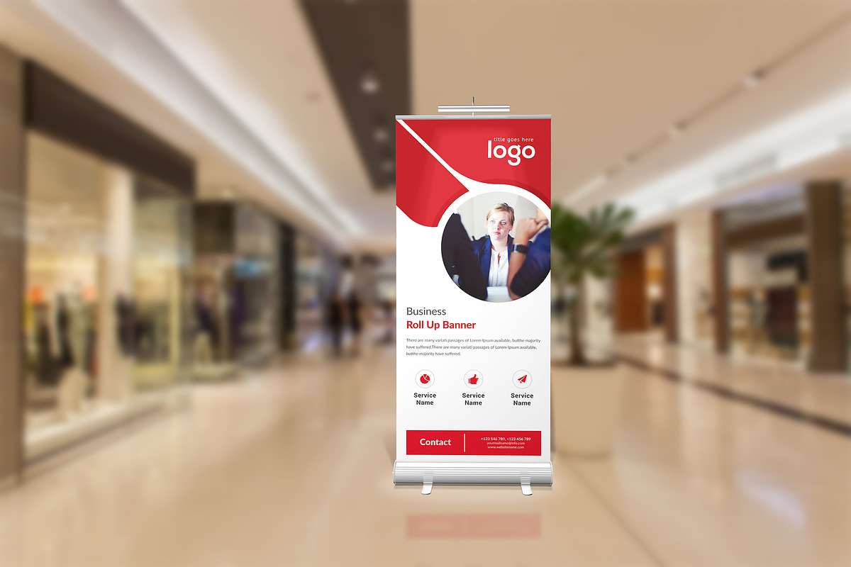 Red Roll Up Banner Design, a Stationery Template by ZAAS