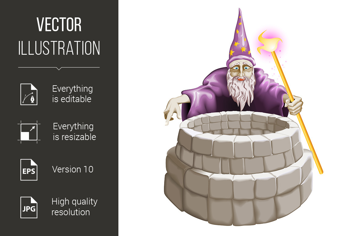 Wizard and the well, a Background Graphic by DvargShop