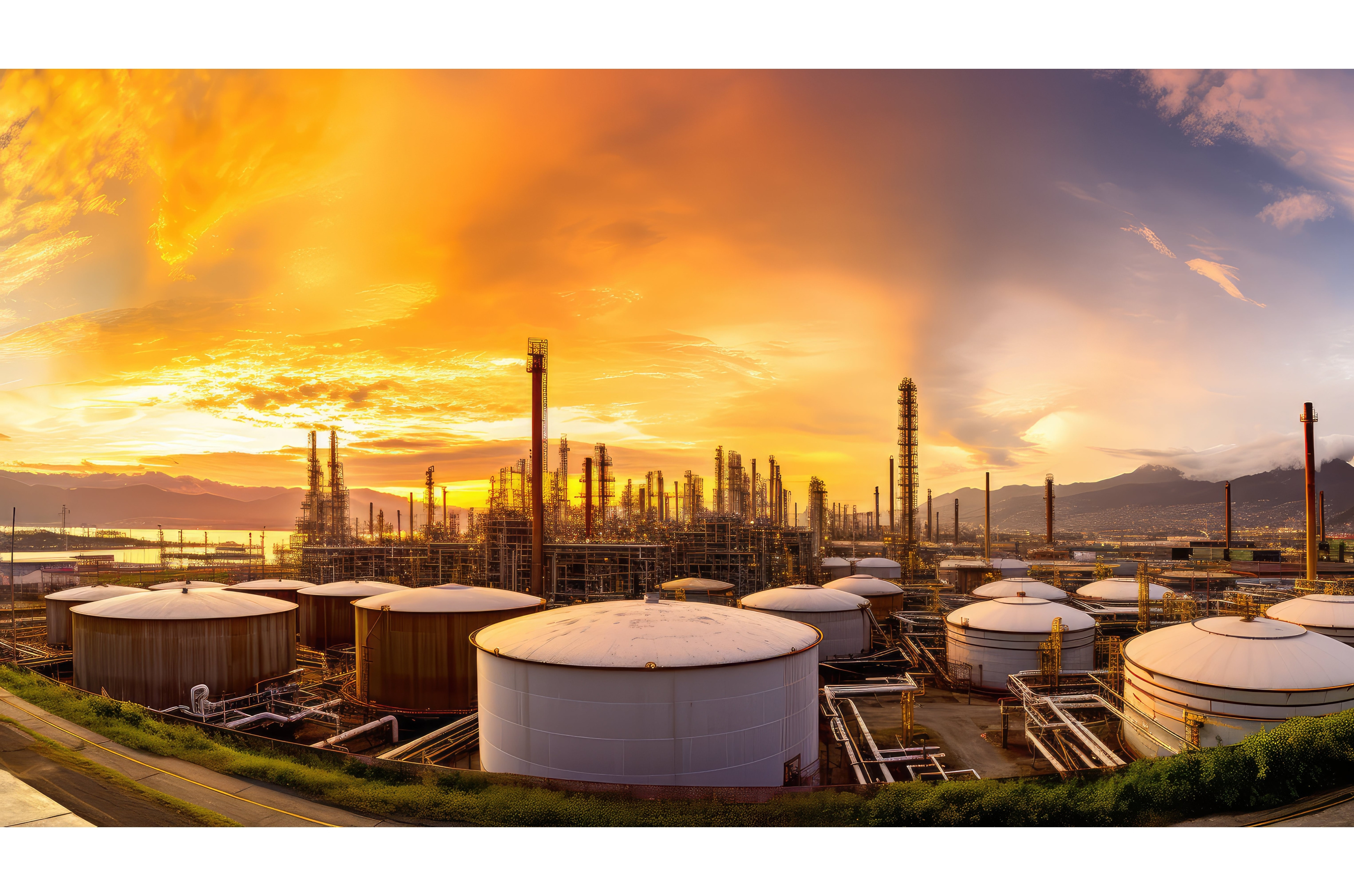gas oil gas-refinery ai generated, a Background Photo by pikepicture