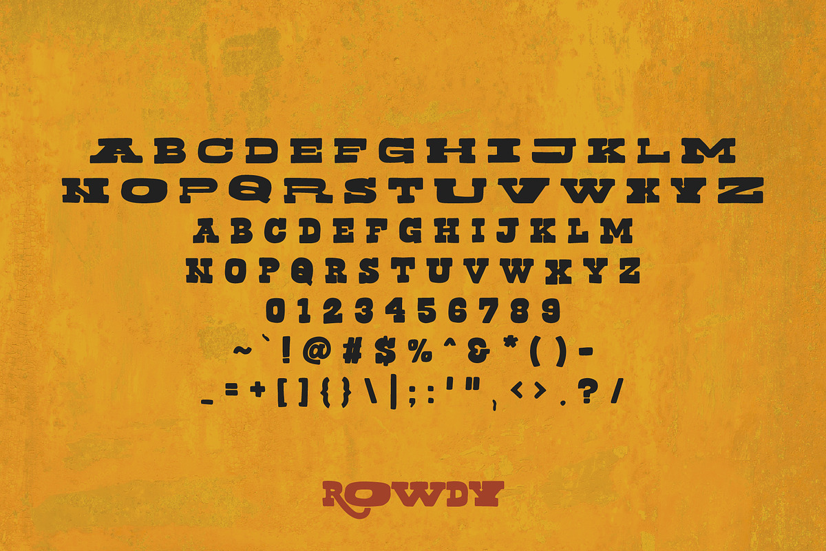 Rowdy, a Slab Serif Font by Midnight Grim