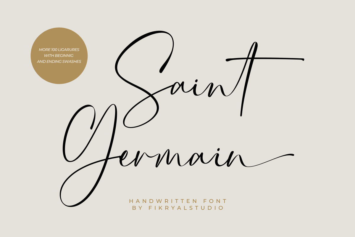 Saint Germain – Handwritten Font, a Script Font by Fikryal Studio