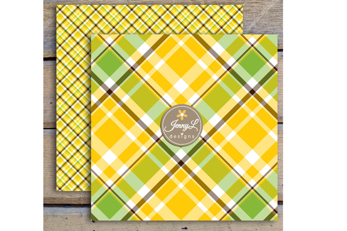 Summer Plaid Digital Papers, a Pattern Graphic by JennyL Designs ...