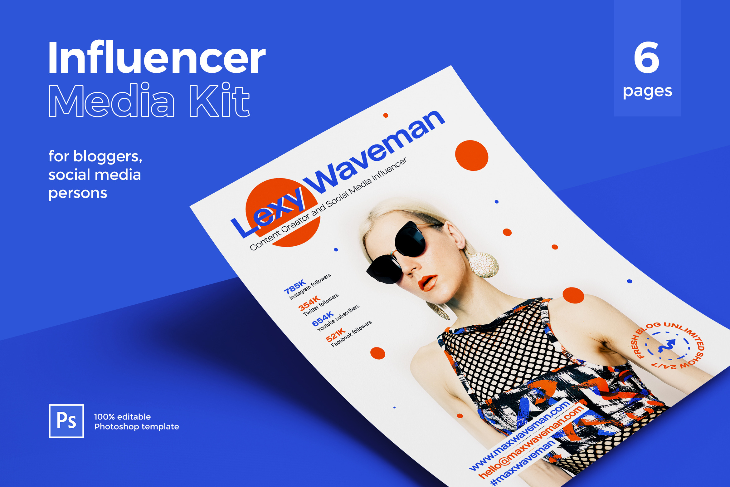 Influencer Press Kit template