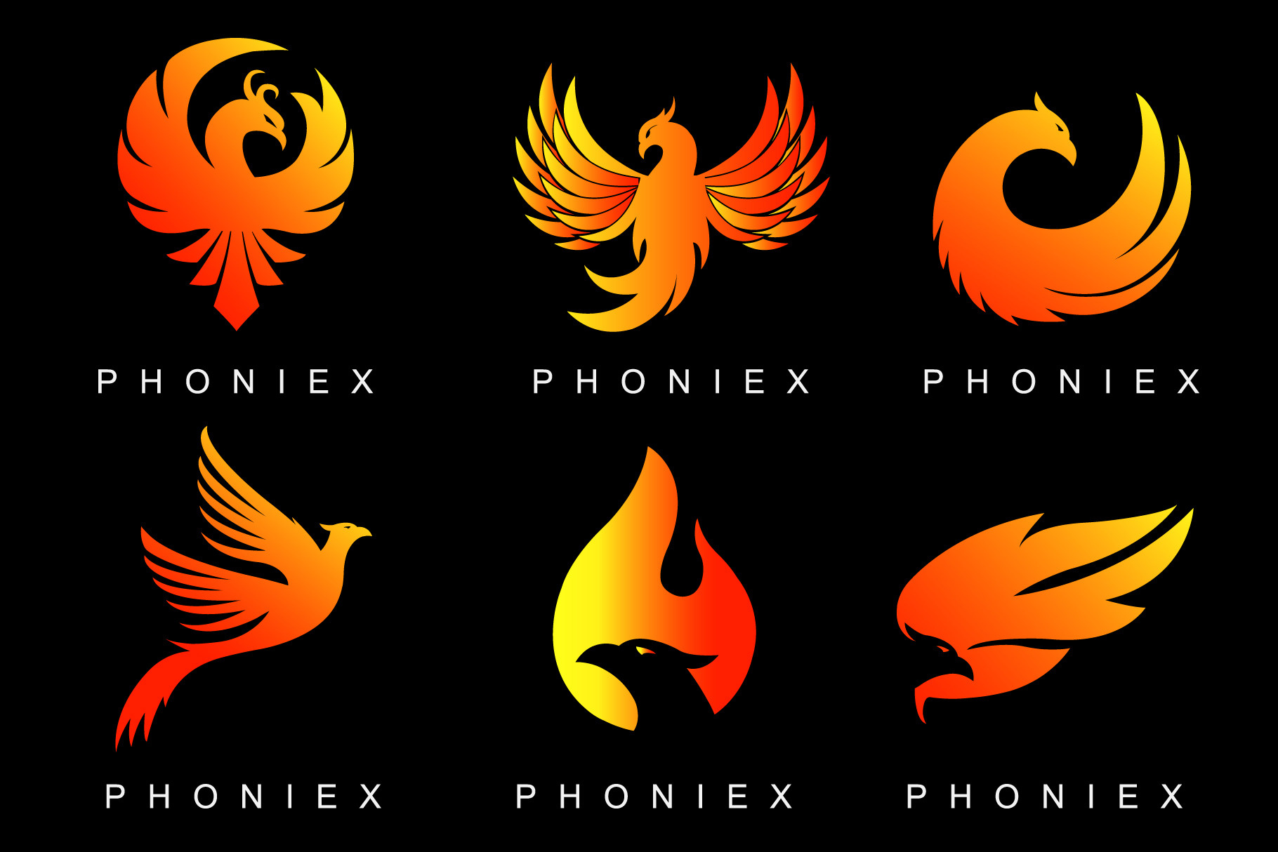 phoenix logos, a Branding & Logo Template by Usman