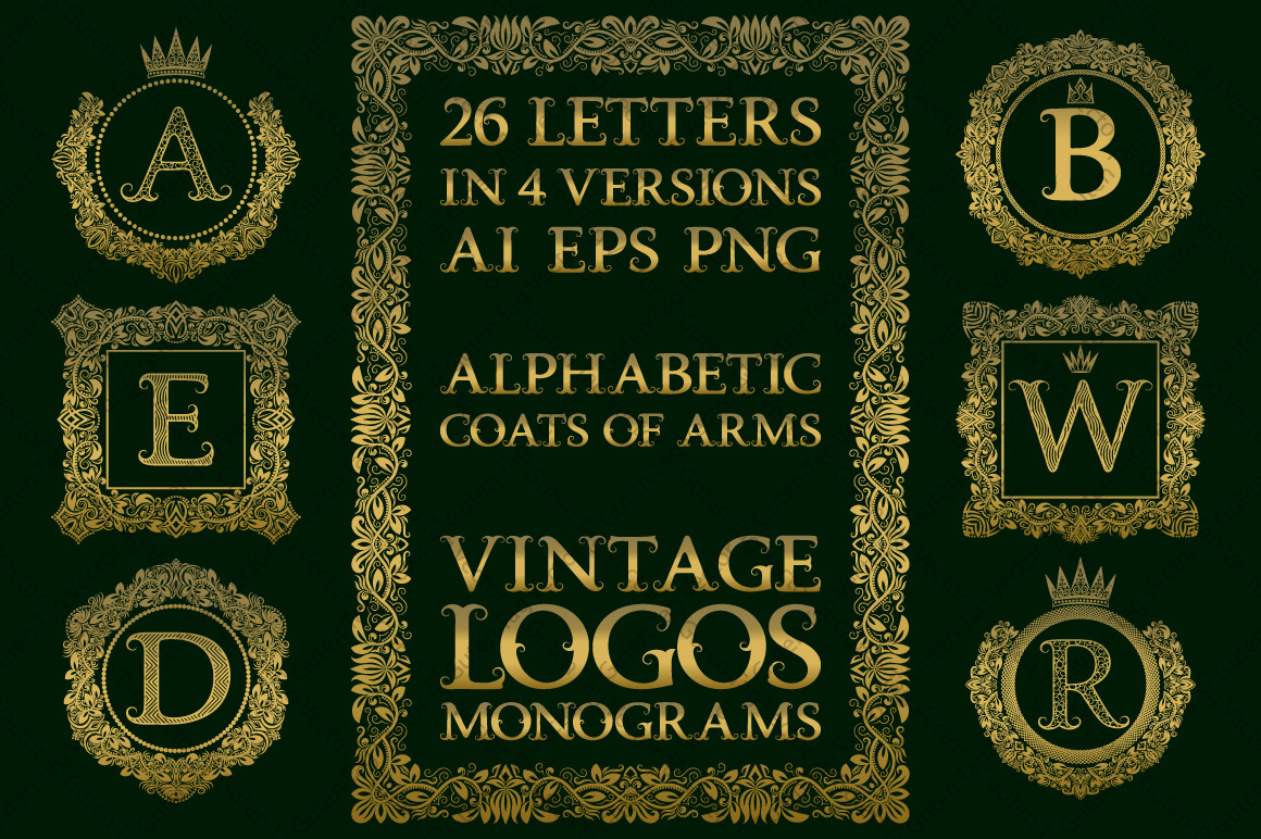 Vintage alphabetic logos, a Branding & Logo Template by Guten Tag Vector