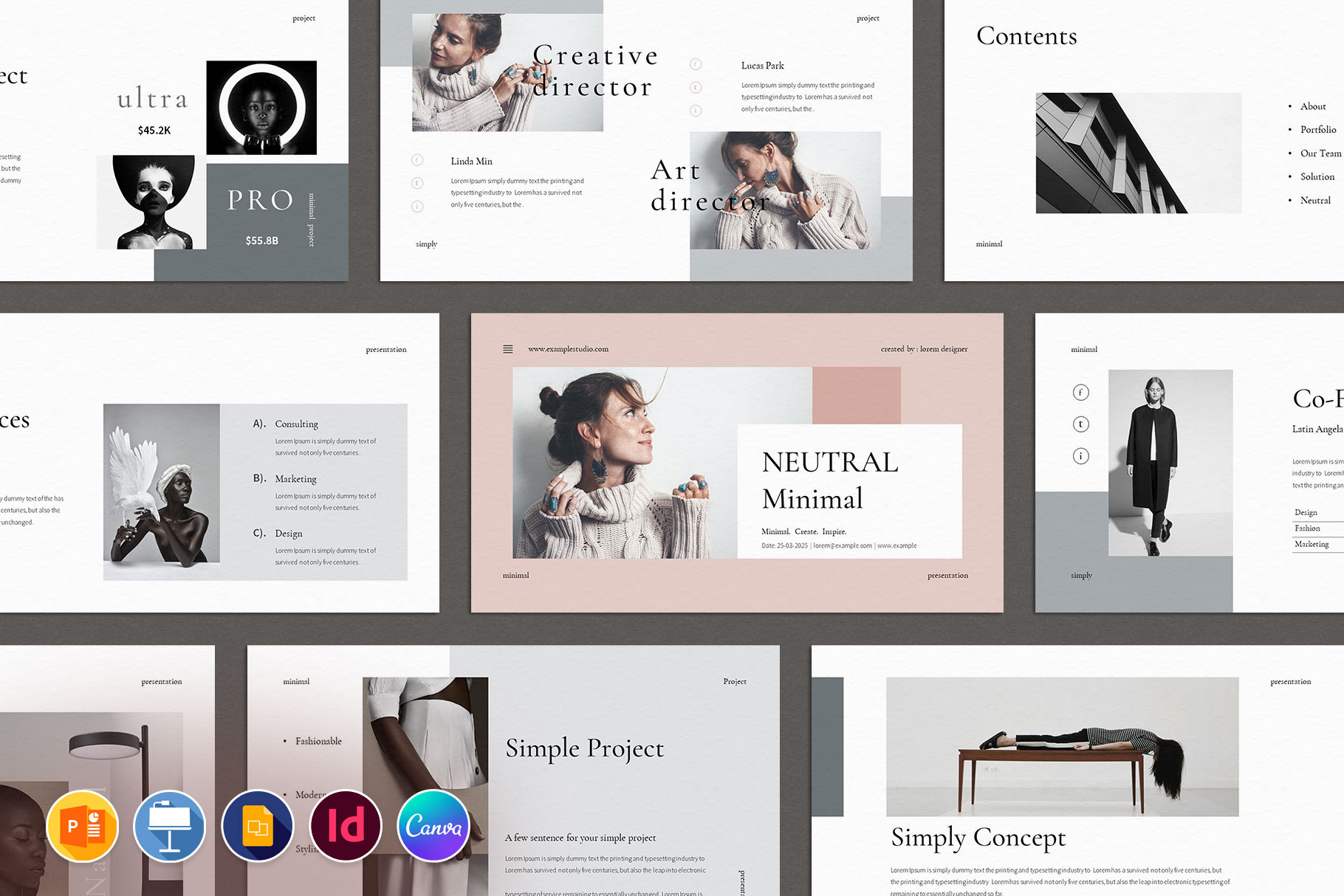 CANVA Minimal Presentation Template, a Presentation Template by ...