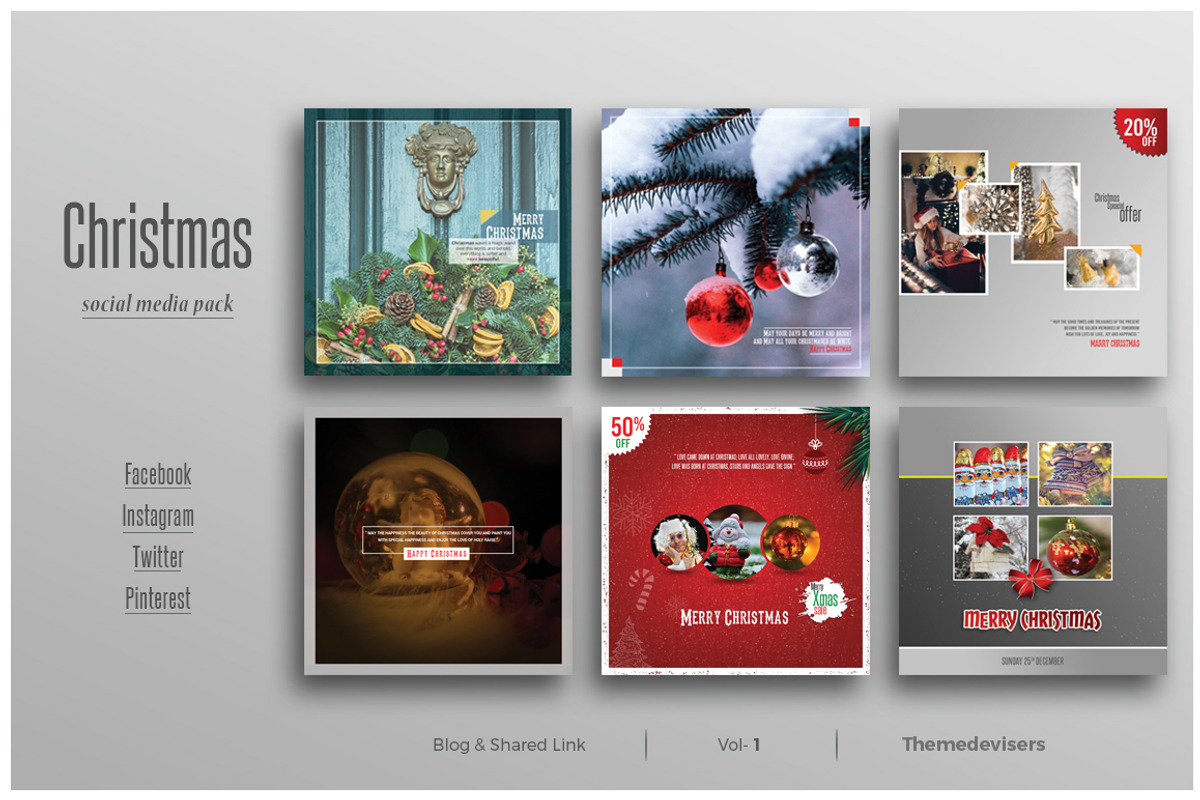 Christmas Social Media Pack, a Social Media Template by ThemeDevisers