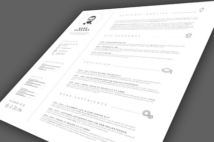 Horizontal Resume Template, a Resume Template by Orson