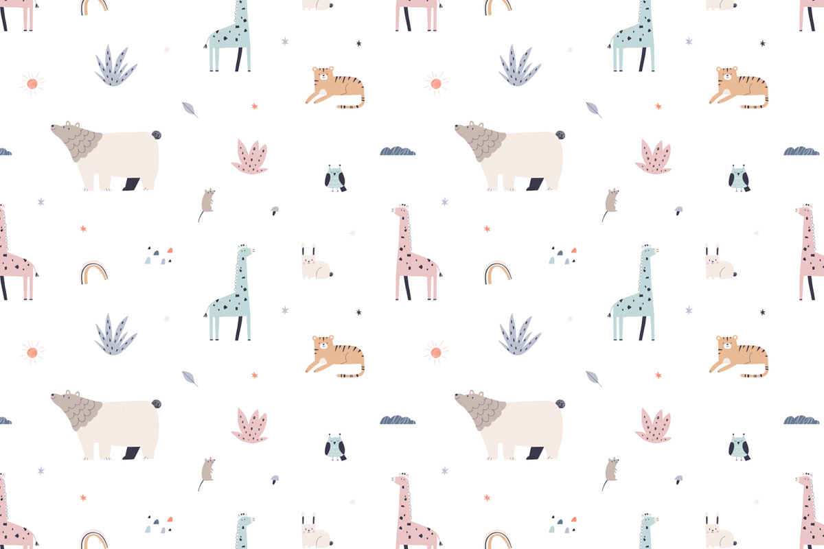 Scandi animals seamless patterns set, a Pattern Graphic by Good Studio