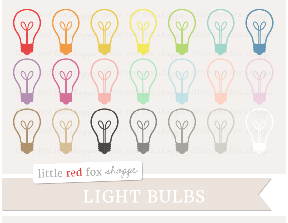 Light Bulb Clipart, an Education Illustration by Little Red Fox Shoppe