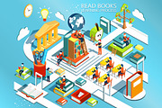 The process of education, read books, an Education Illustration by Yayasya