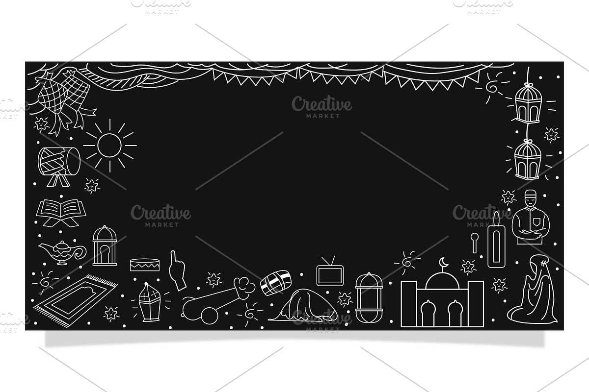 Islamic Doodle Bundles, a Background Graphic by bungamustia