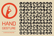 Hand Gesture and Hand Sign Bundle, a Solid Icon by Designfour