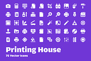 75 Printing House Vector Icons | Solid Icons ~ Creative Market