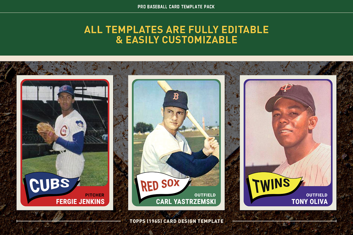 1960's Pro Baseball Card Templates, a Card Template by Chris Weibring ...