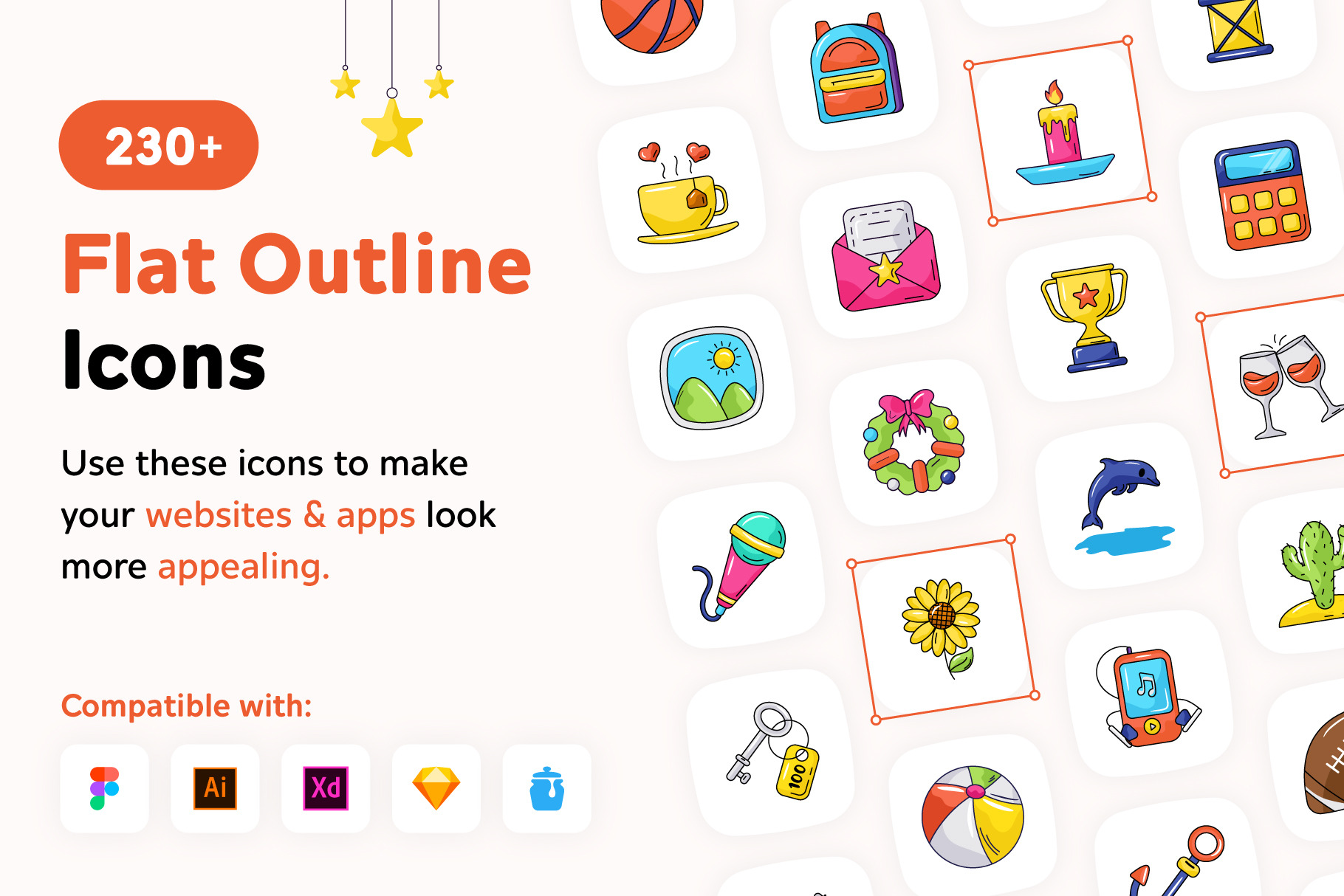 Flat Outline Icons