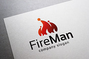 Fire Man Logo, a Branding & Logo Template by EmilGuseinov