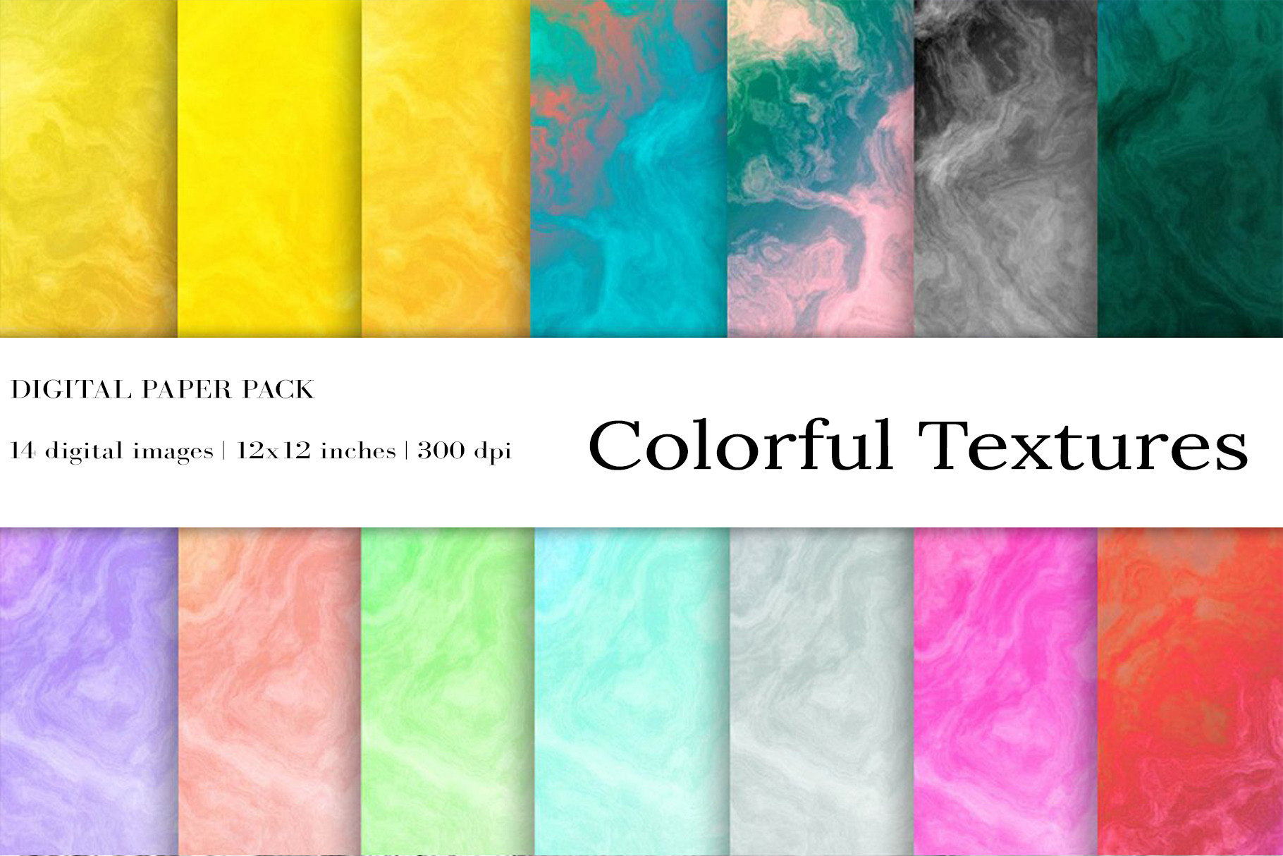 Colourful Textures Digital Paper, a Texture Graphic by BonaDesigns