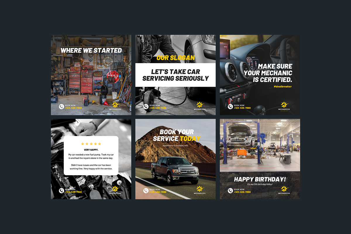 Mechanic Social Media Post Templates, a Social Media Template by ...