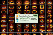 50 Realistic Flames Fire Design Bundle | Creative Market