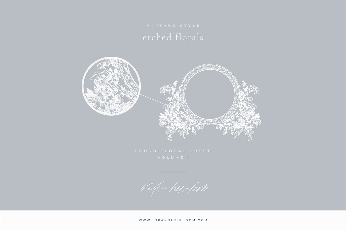 Round Floral Crests - Volume 2, an Illustration by Loren Schmidt Studio