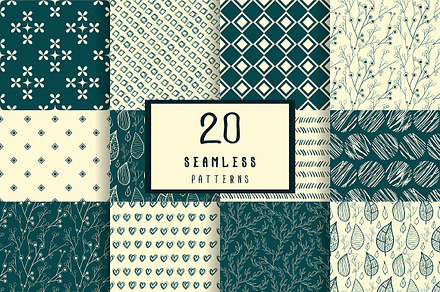 Set of 25 seamless patterns, a Pattern Graphic by SomStock