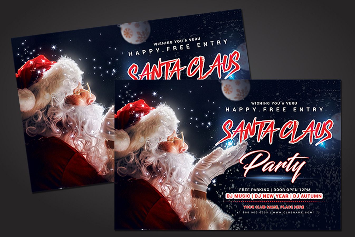 Santa Party Flyer Template, a Flyer Template by AfzaalGraphics