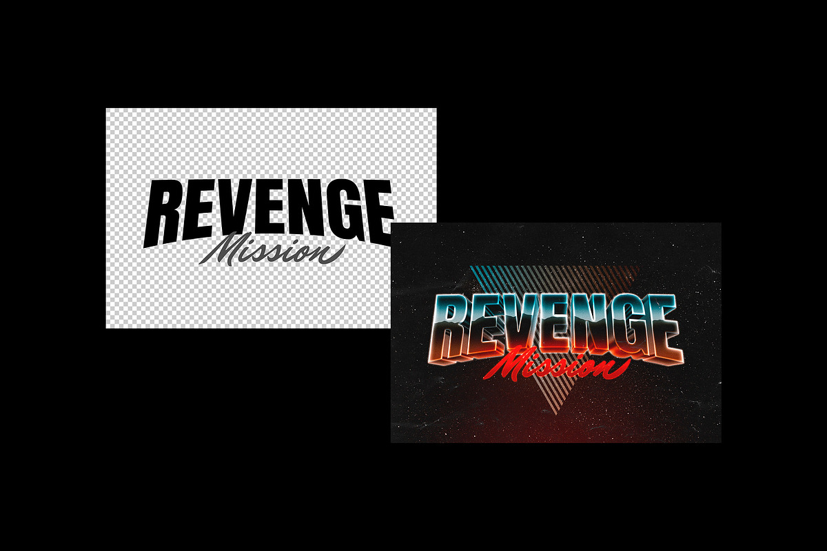 Cosmic Retrowave Text Effect, a Layer Style Add-On by Design Squad | Creative Market