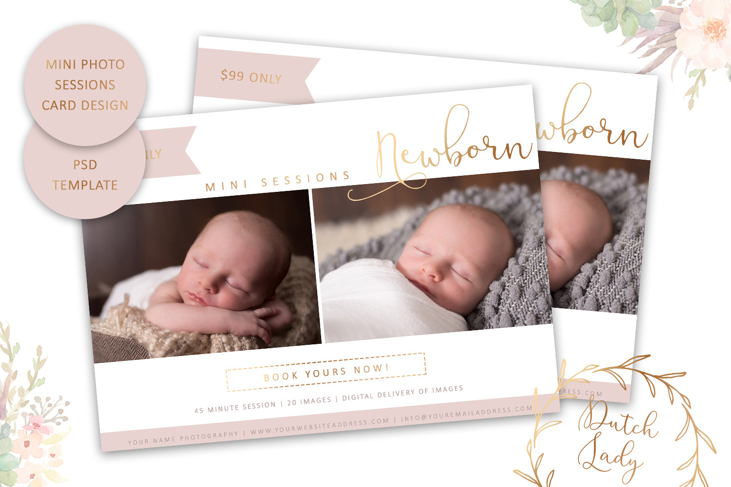PSD Photo Session Card Template #16, a Card Template by The Dutch Lady ...