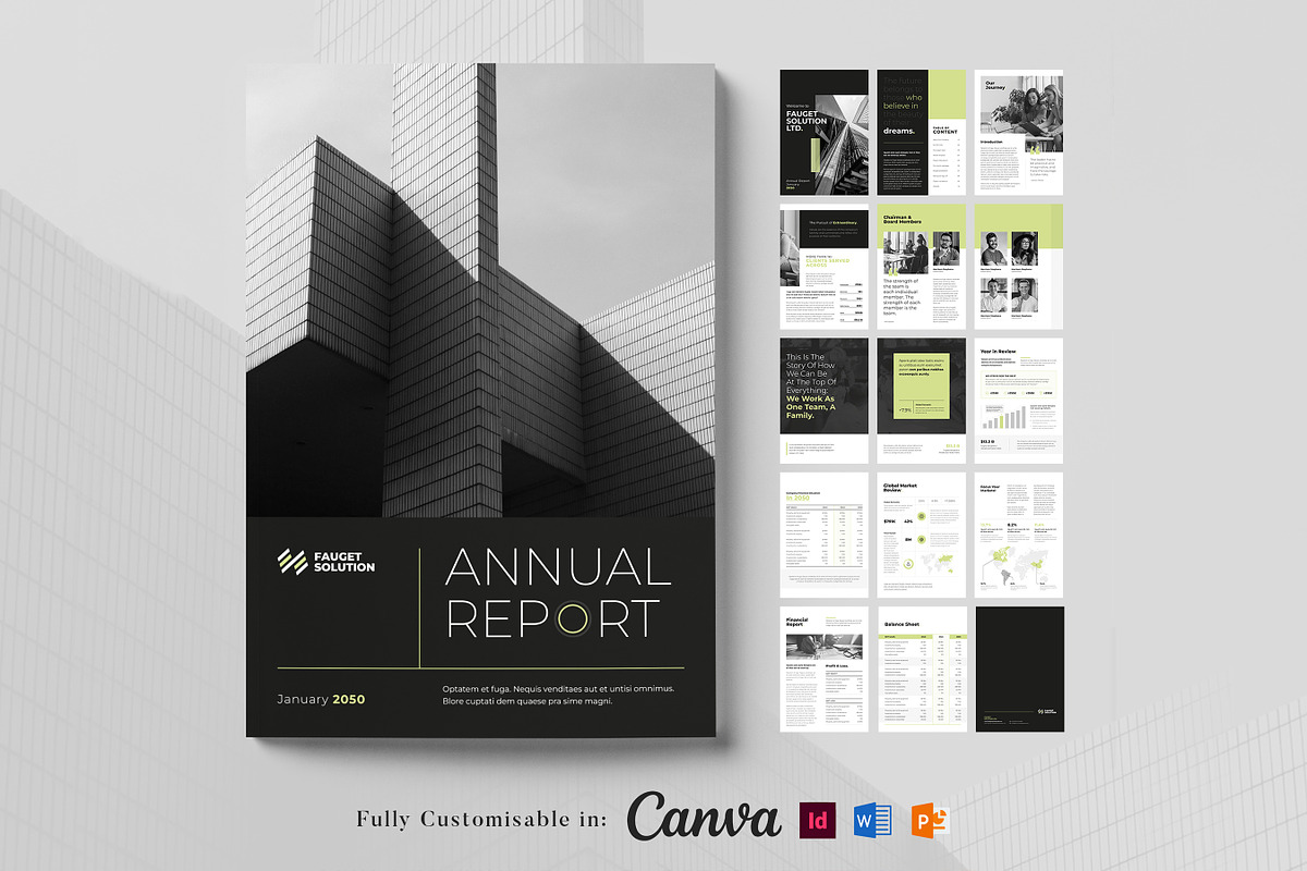 Annual Report Template, Canva Report
