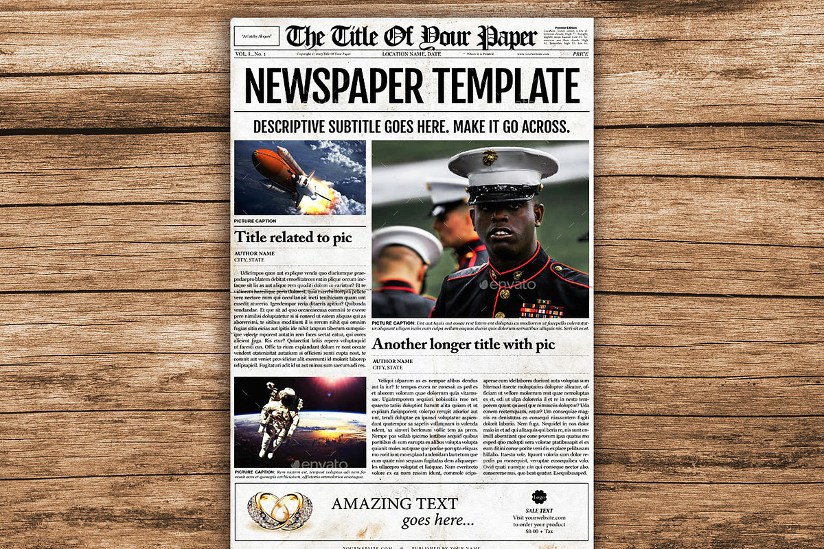 Old Style Newspaper Template, a Magazine Template by Newspaper Templates